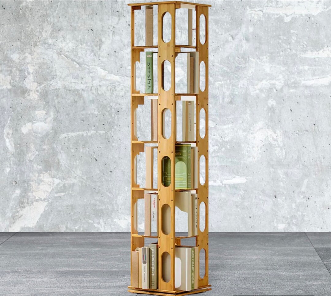 Wooden Moving 360 Spinning Japanese Bookshelf Bookcase Modern - Etsy ...