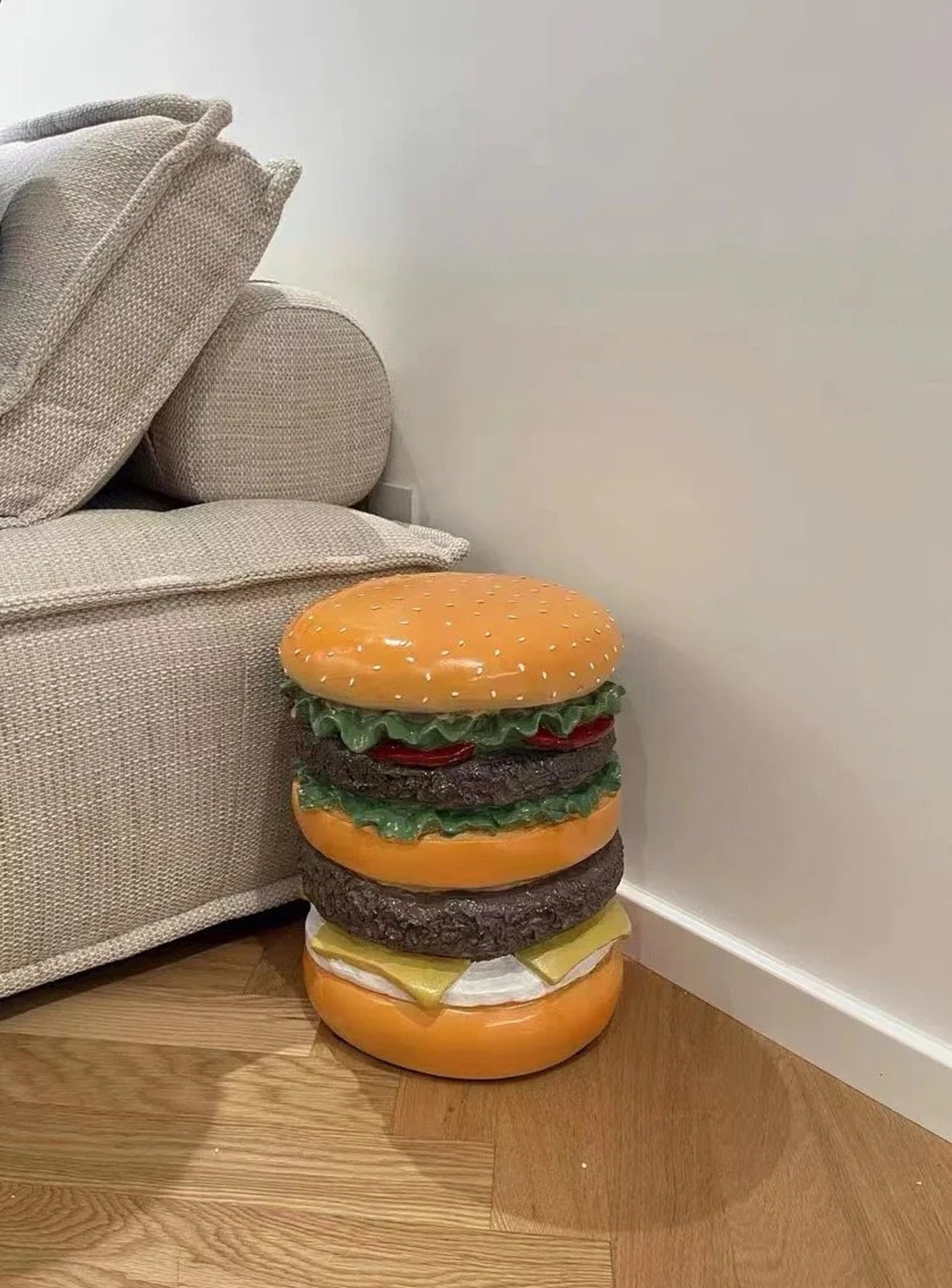 Burger Stool Home Decor Hamburger Coffee Table Furniture Gift - Etsy