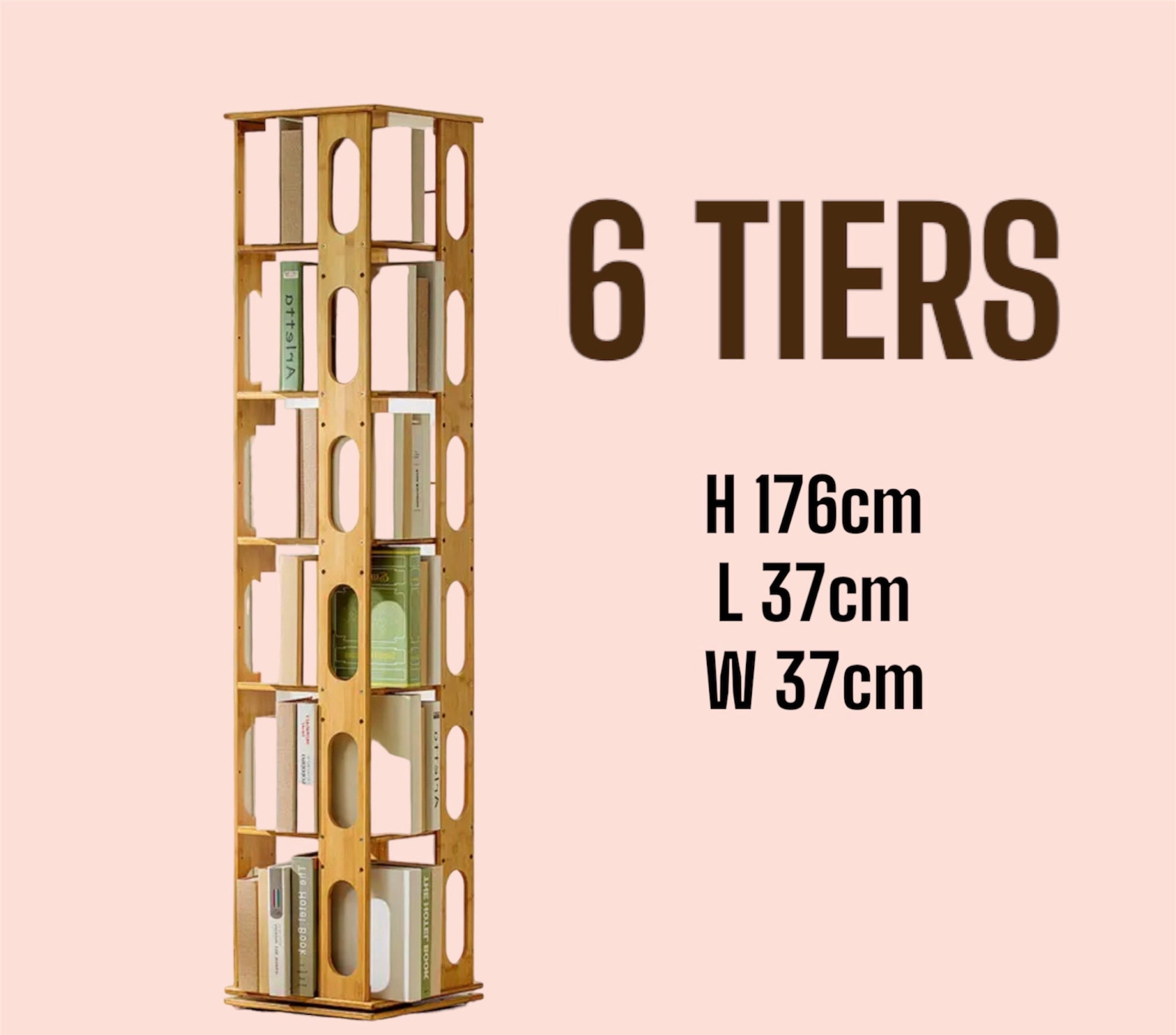 Wooden Moving 360 Spinning Japanese Bookshelf Bookcase Modern - Etsy ...