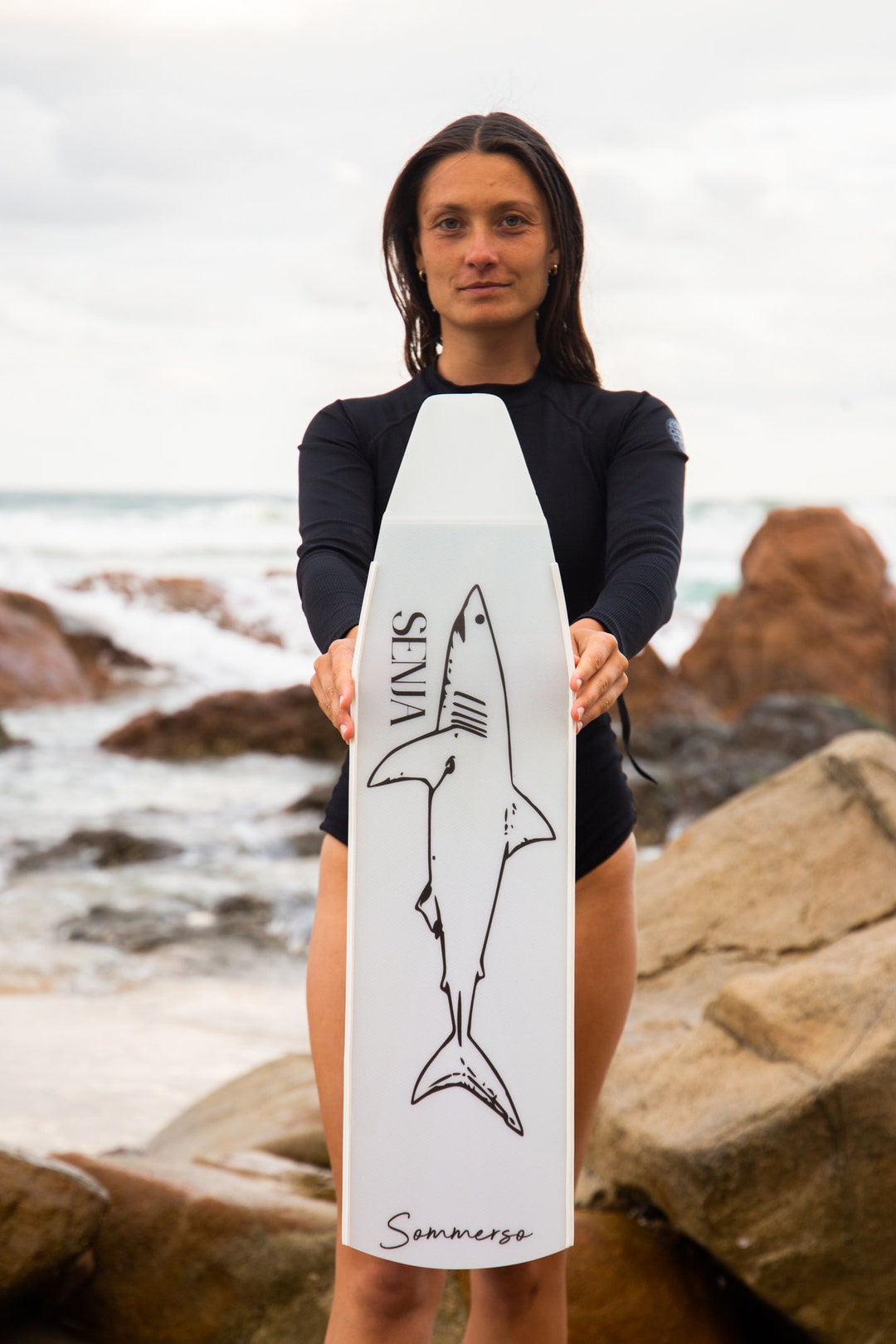 Composite - Freediving Fin Blades - 1x BLACK SHARK & WHALE Pair, 1 X ...
