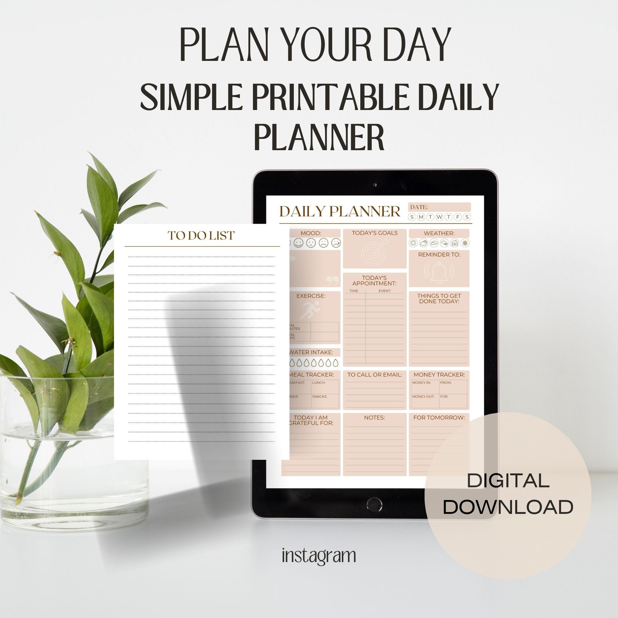 Your Daily Planner Chic Boho Design Digital Download to - Etsy