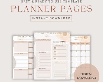 BOHO Daily, Weekly, Monthly Printable Planner - Etsy