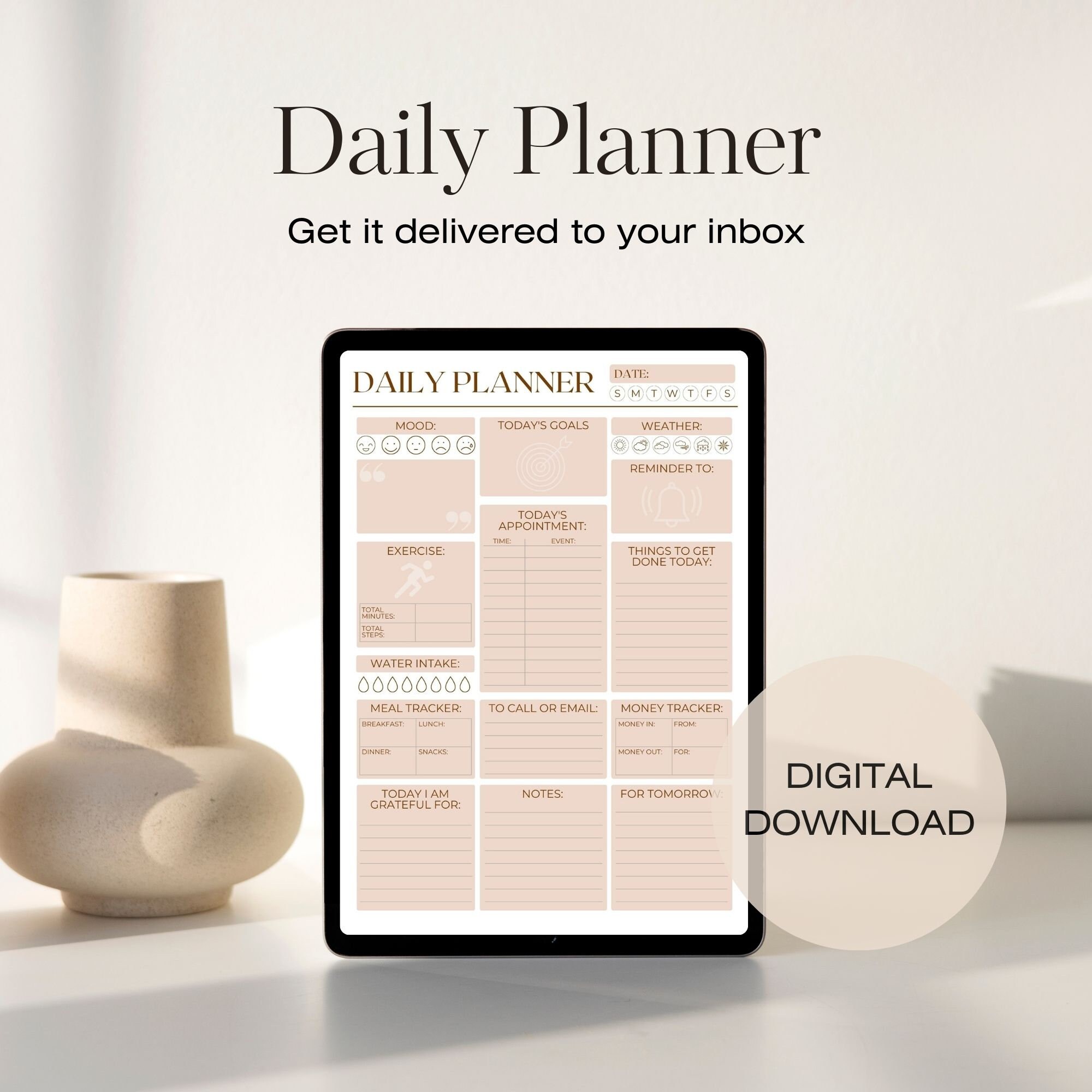 Your Daily Planner Chic Boho Design Digital Download to - Etsy