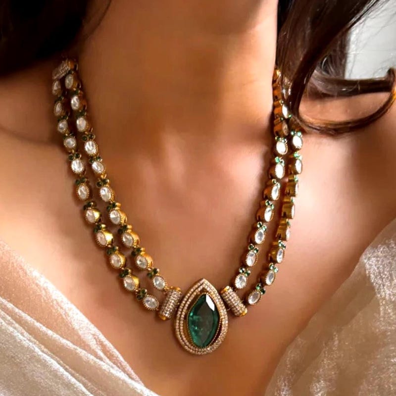 Moissanite Uncut Necklace - Etsy