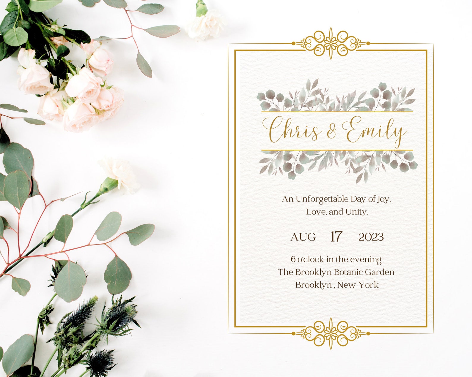Printable Wedding Invitation Template, A4 Canva Design, Customizable ...