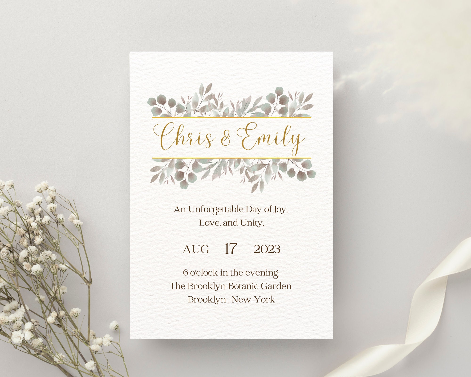 Printable Wedding Invitation Template A4 Canva Design - Etsy