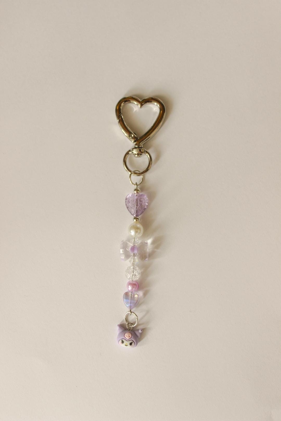 Kuromi Purple Heart Keychain - Etsy