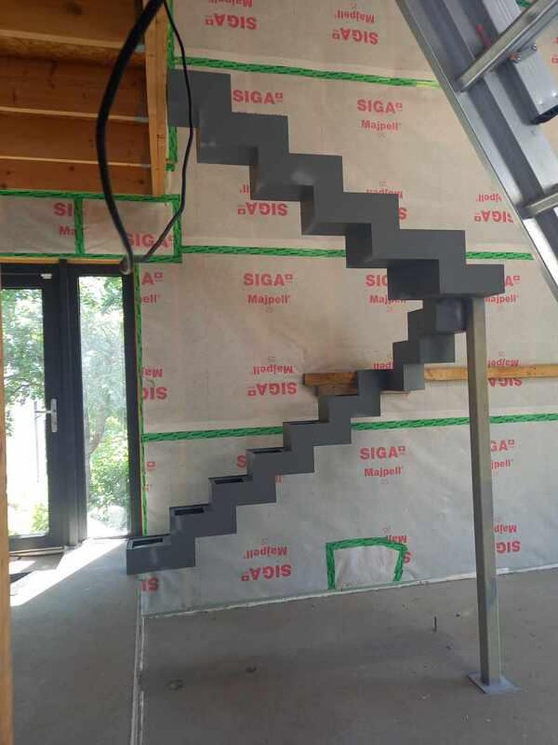 Modern Central Metal Stairway Base for Indoor Stairs - Etsy