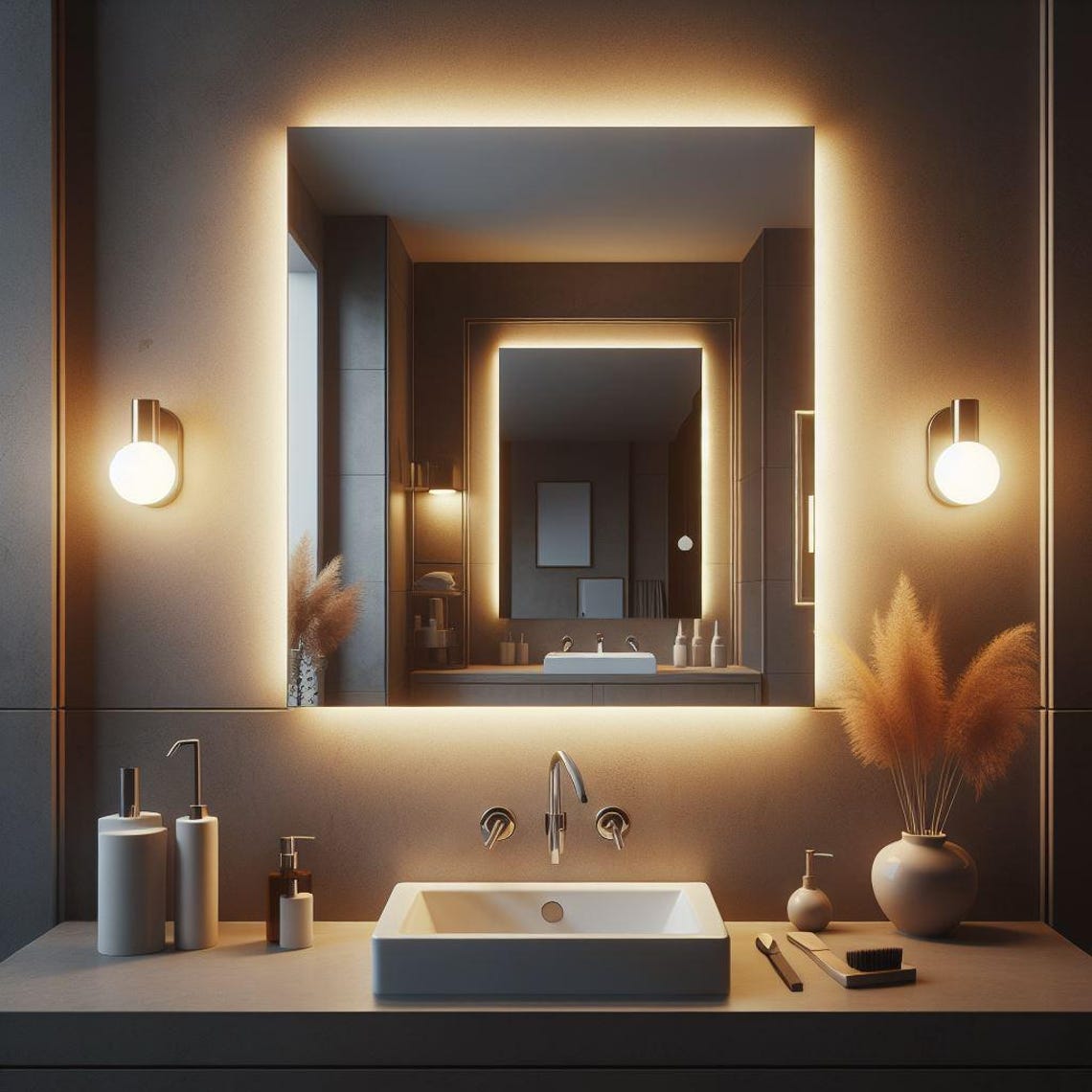 Bathroom Mirror With Touch Led Lights - Etsy