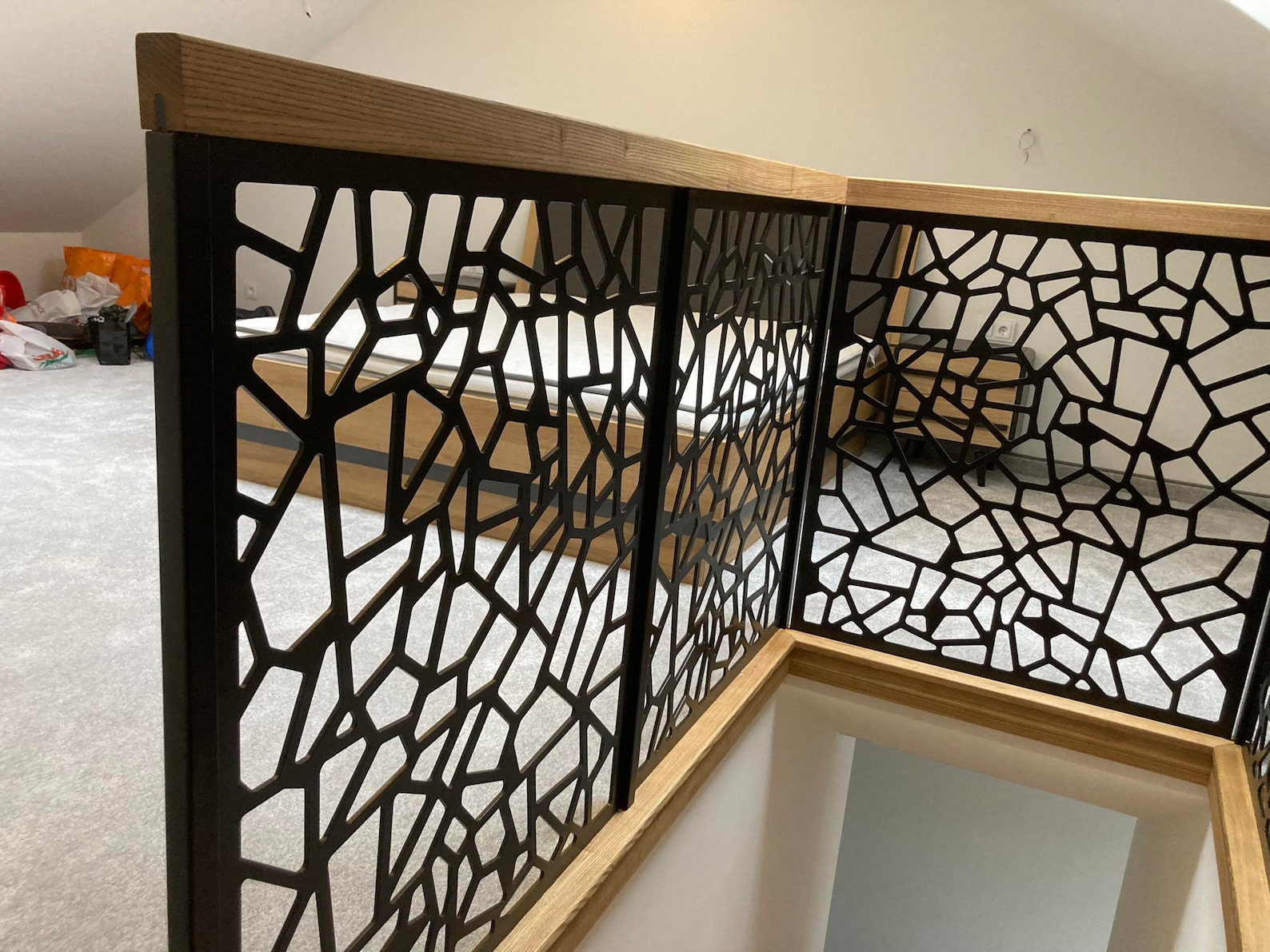 Modern Indoor Handrail Fence Made Ouf of Metal and Wood - Etsy