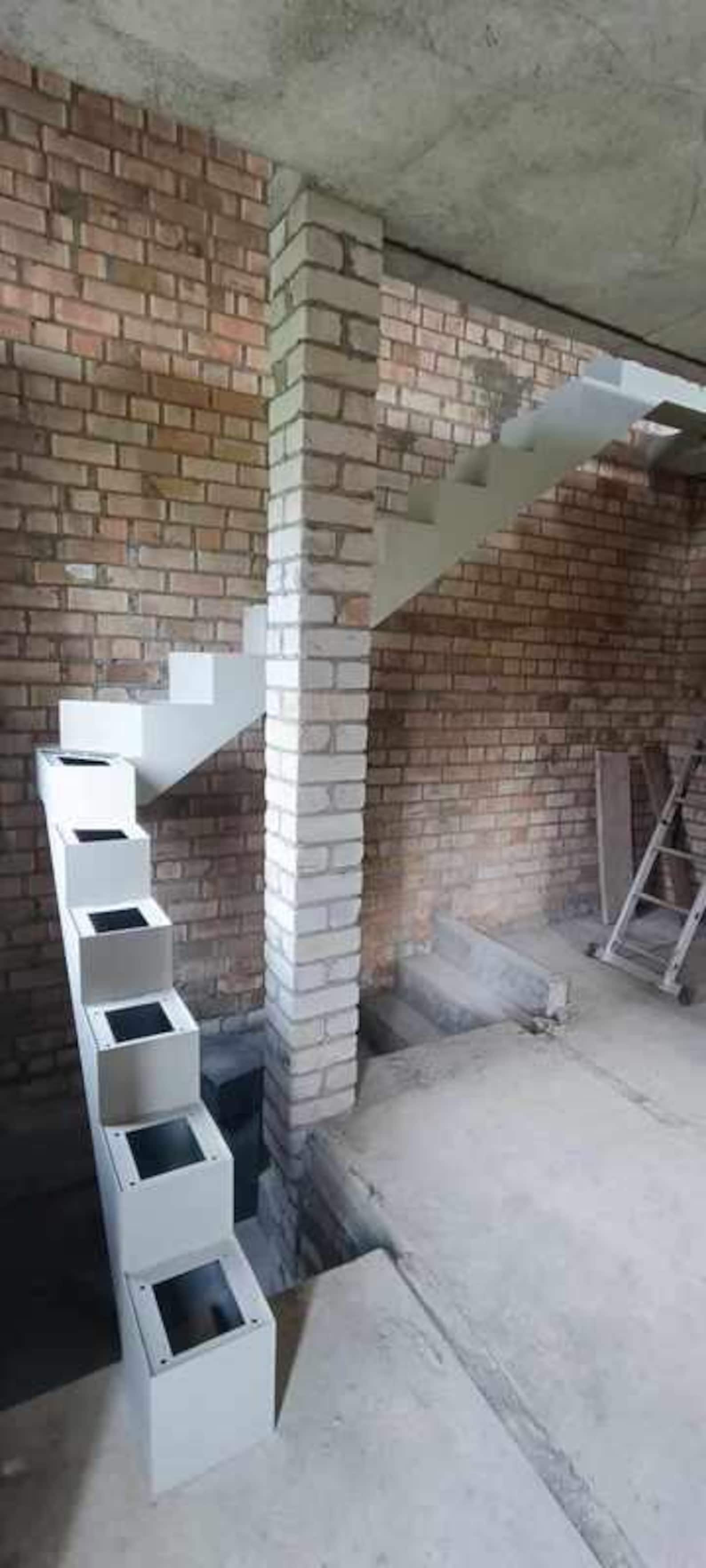 Modern Central Metal Stairway Base for Indoor Stairs - Etsy
