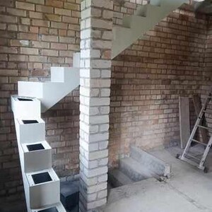 Modern Central Metal Stairway Base for Indoor Stairs - Etsy