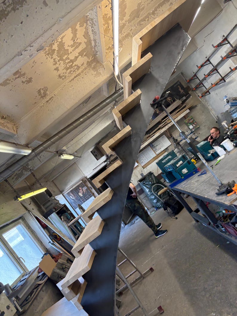 Modern Bent Metal Stair Spine for Indoor Stairs - Etsy UK