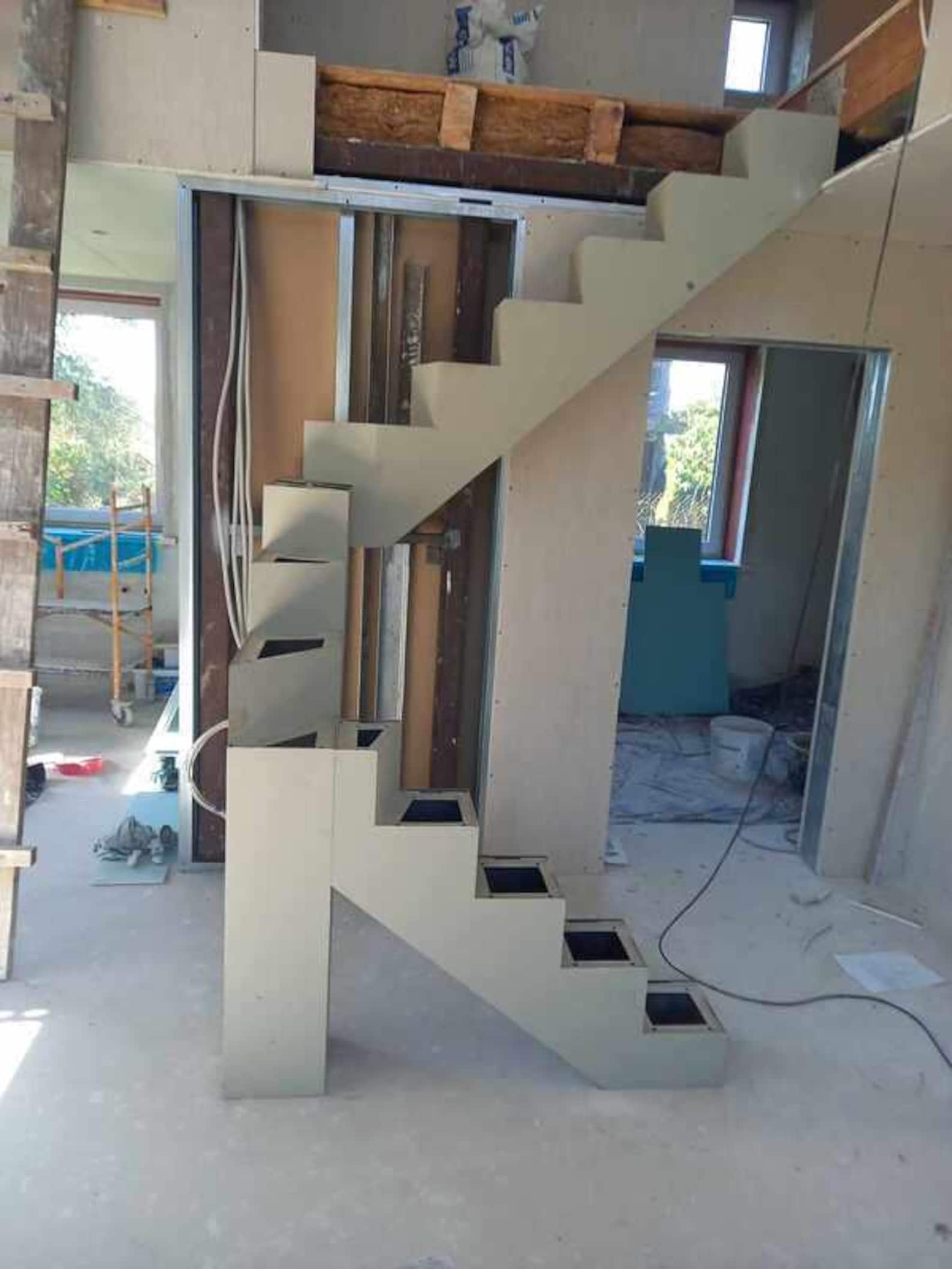 Modern Central Metal Stairway Base for Indoor Stairs - Etsy