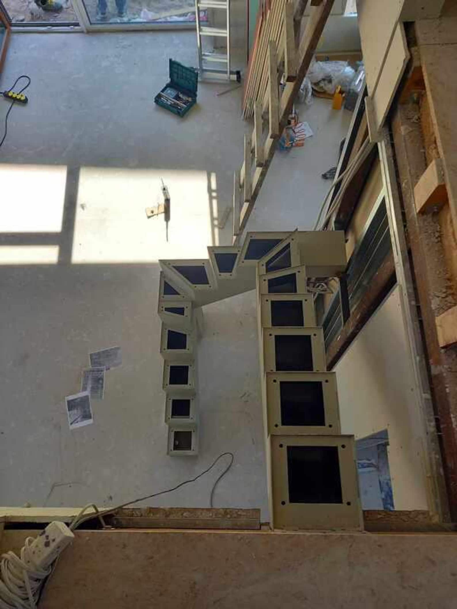 Modern Central Metal Stairway Base for Indoor Stairs - Etsy