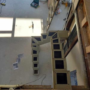 Modern Central Metal Stairway Base for Indoor Stairs - Etsy