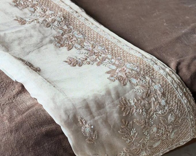 Pure Zardozi Work Organza Saree, Usa Women Saree, Handwork Saree With ...