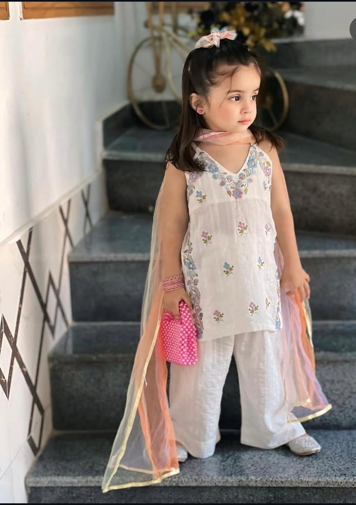 Girls Pakistani Kurti Set for Kids Baby Girl Traditional Indian Ethnic ...