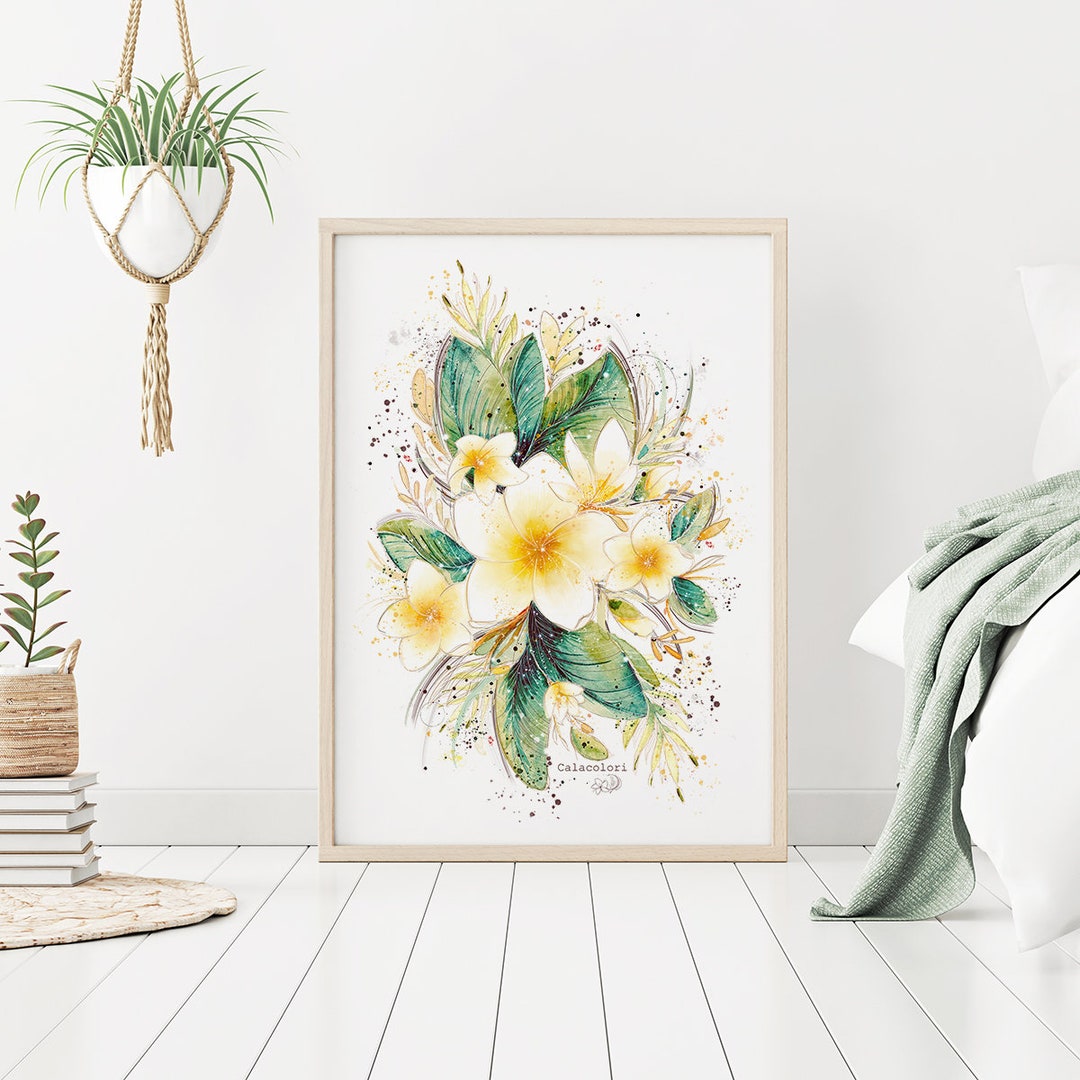 Frangipani Flower, Tiare Flower Wall Art - Etsy