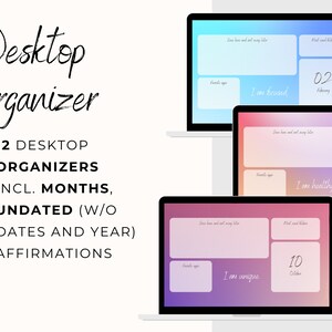 Set of 12 Desktop Organizer Wallpapers Months, Undated Gradient Theme ...