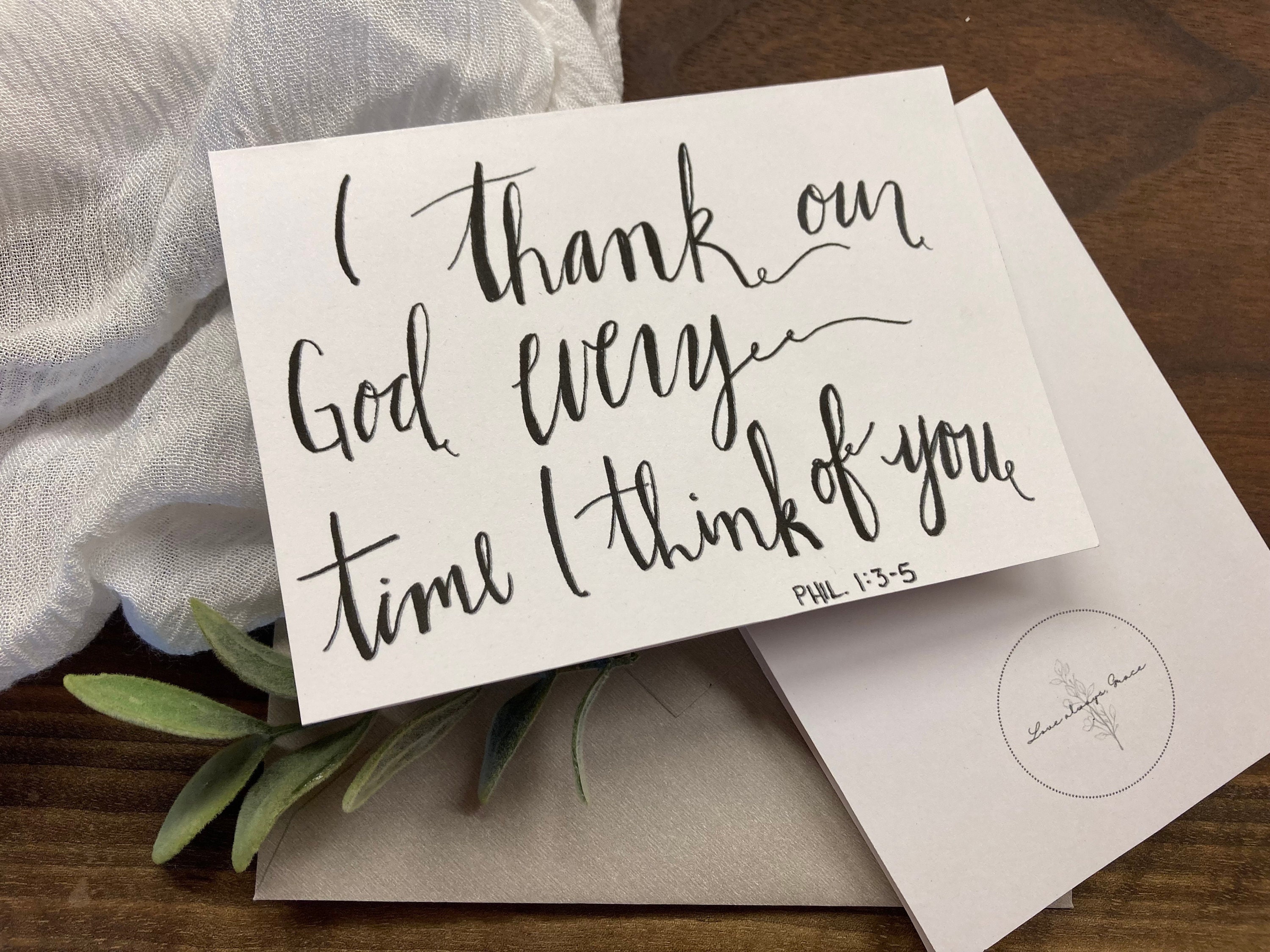 Christian Thank You Card - Etsy