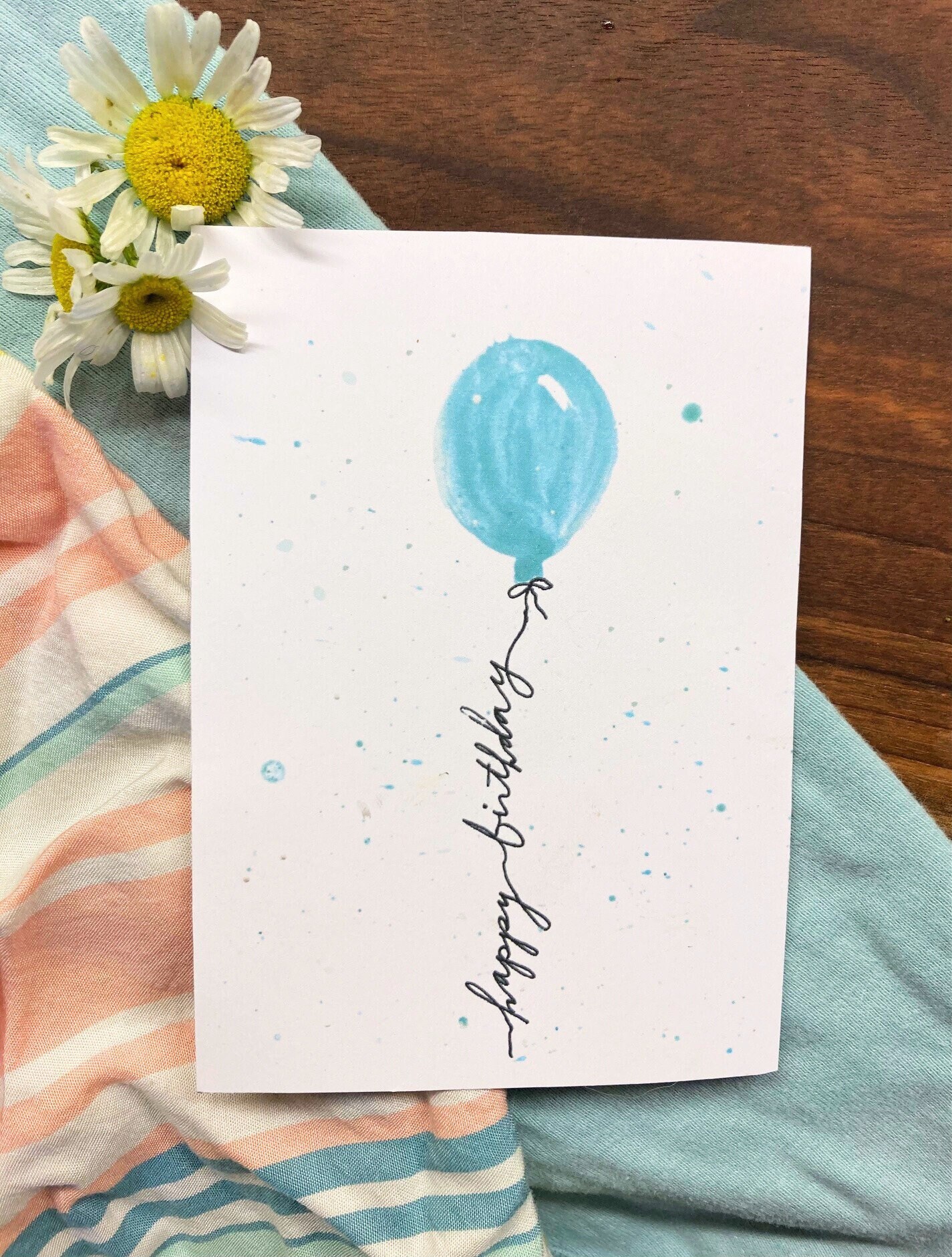Watercolor Balloon Happy Birthday Card, 3.5x5 - Etsy