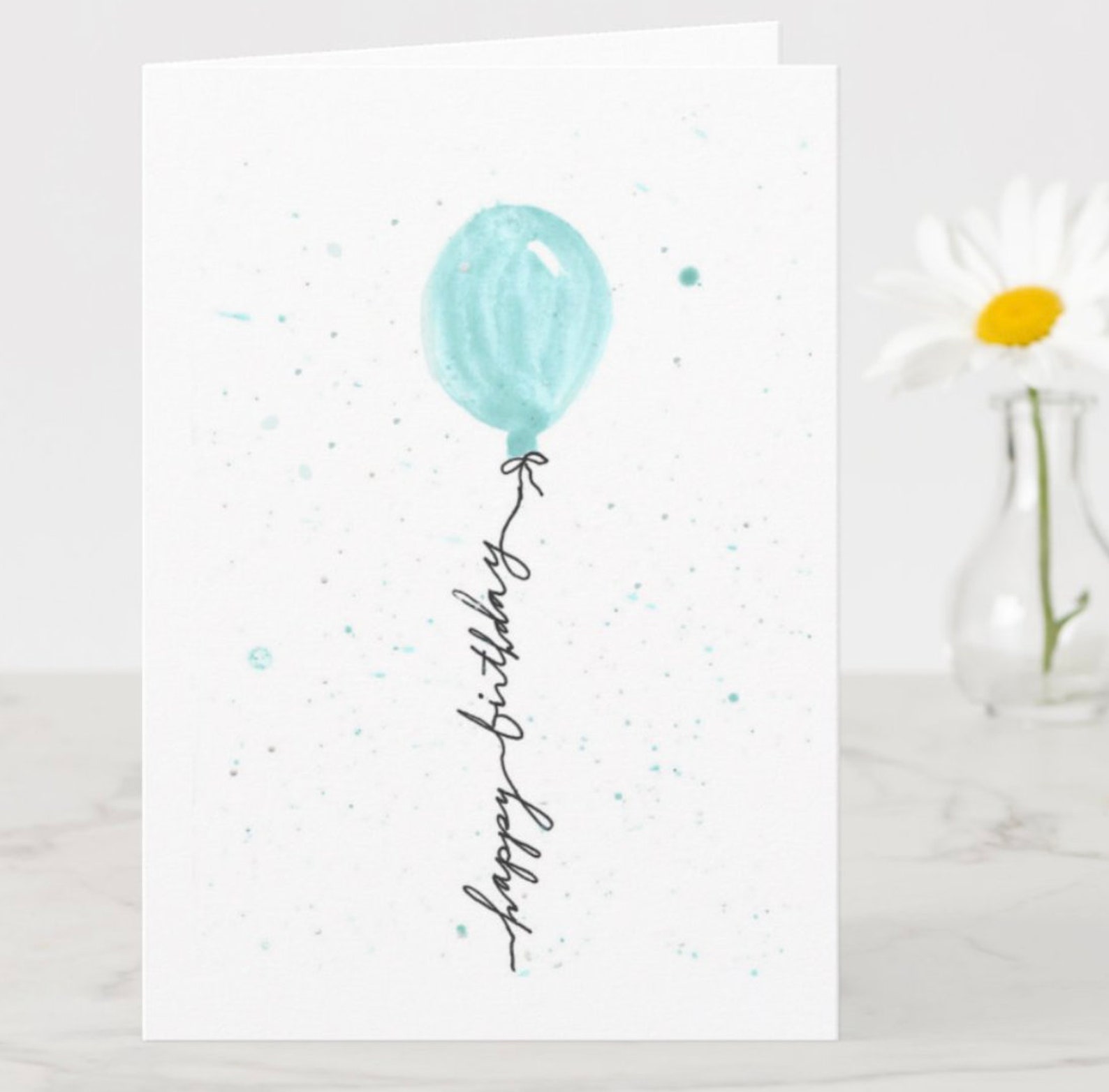 Watercolor Balloon Happy Birthday Card, 3.5x5 - Etsy
