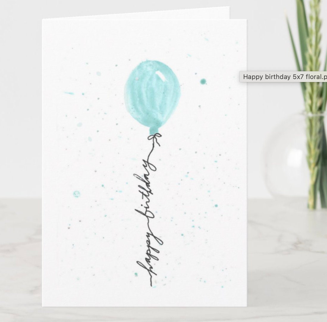 Watercolor Balloon Happy Birthday Card, 3.5x5 - Etsy