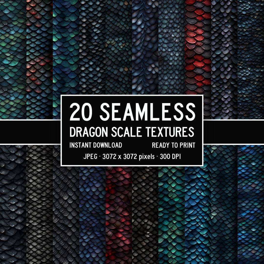 Dragon Scales Texture, GOT: 20 Digital Papers and Seamless Patterns ...
