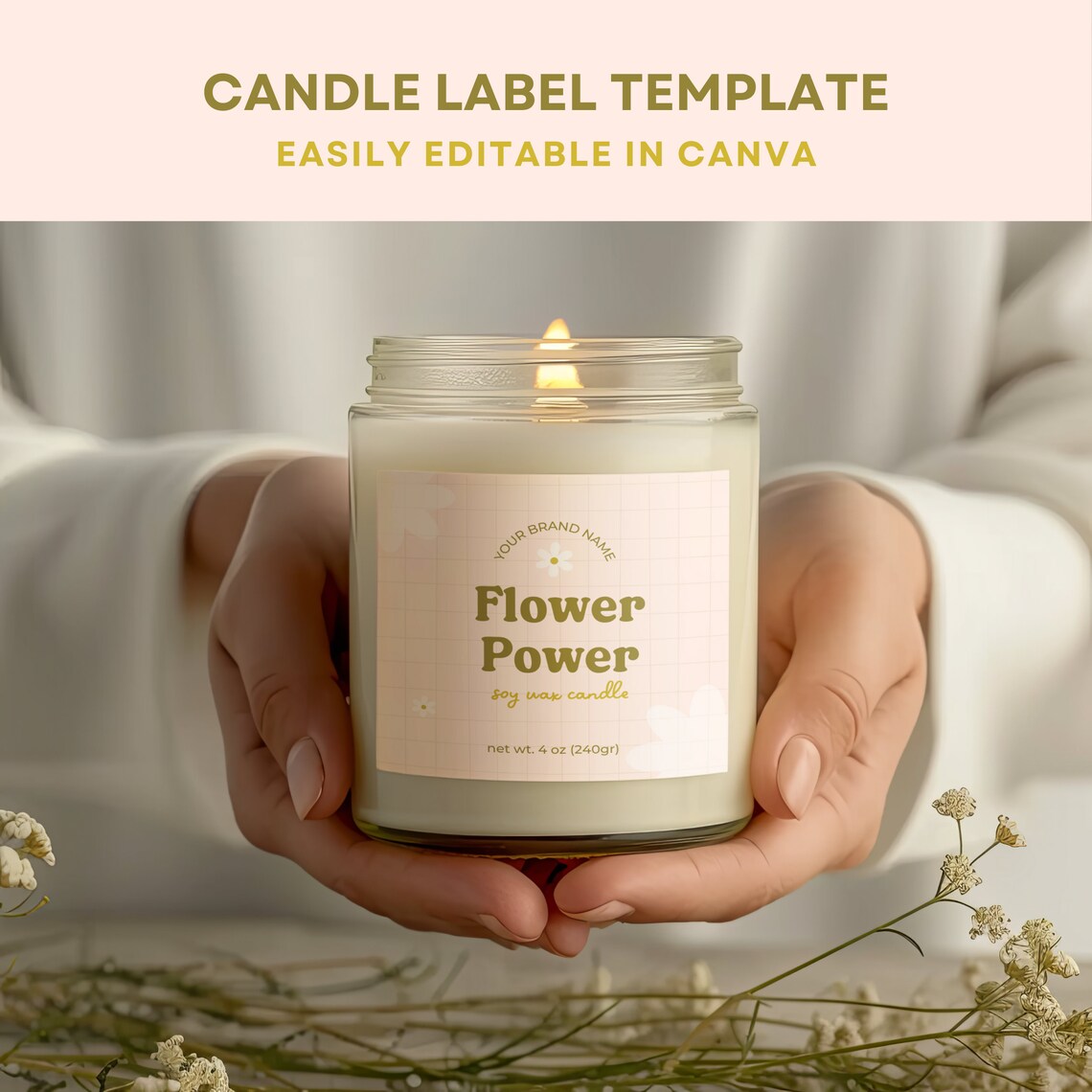 Fun Candle Label Template Canva Retro Candle Label Colorful Product ...