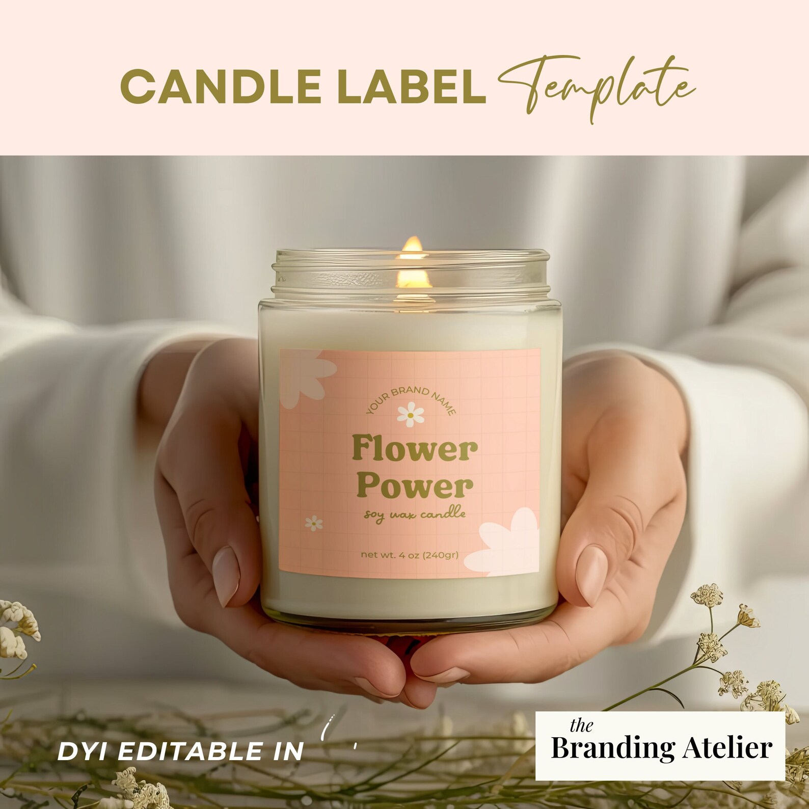 Fun Candle Label Template Canva - Retro Candle Label - Colorful Product ...