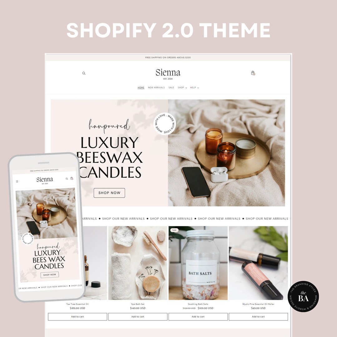 Luxury Shopify Theme Template Minimalistic Shopify Website Design ...