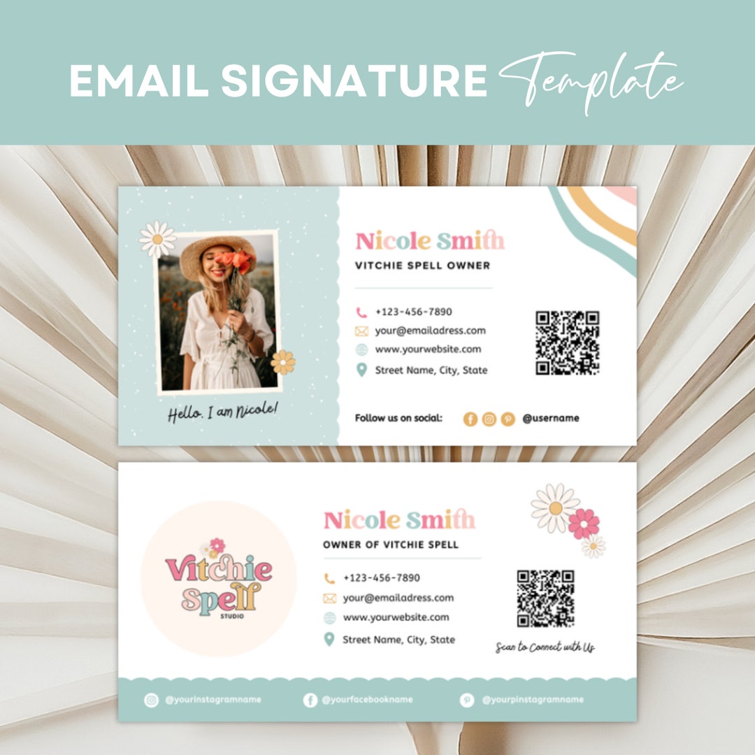 Fun Email Signature Template Canva Retro Email Template Canva Small ...