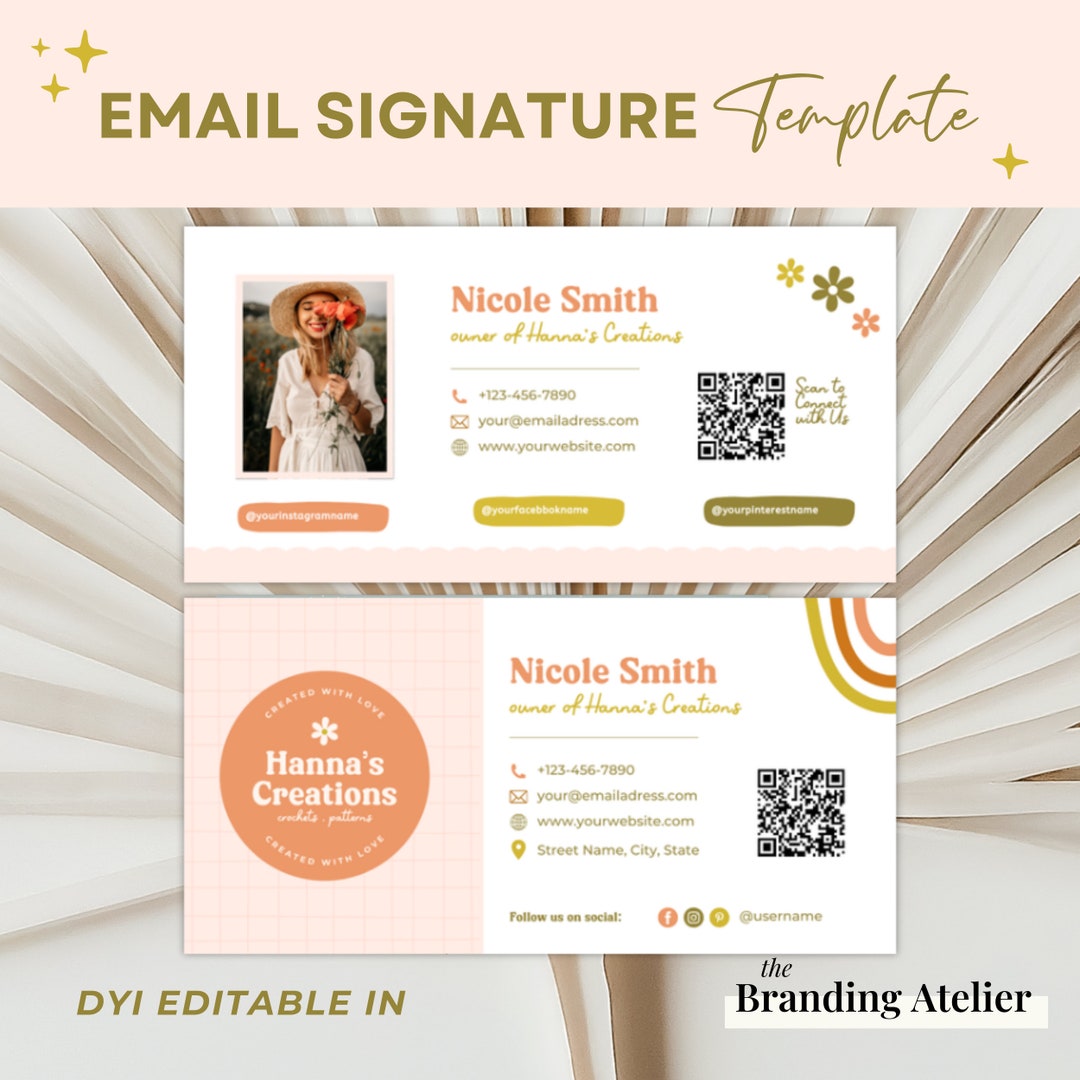Email Signature Retro Email Template Canva - Small Business Email ...