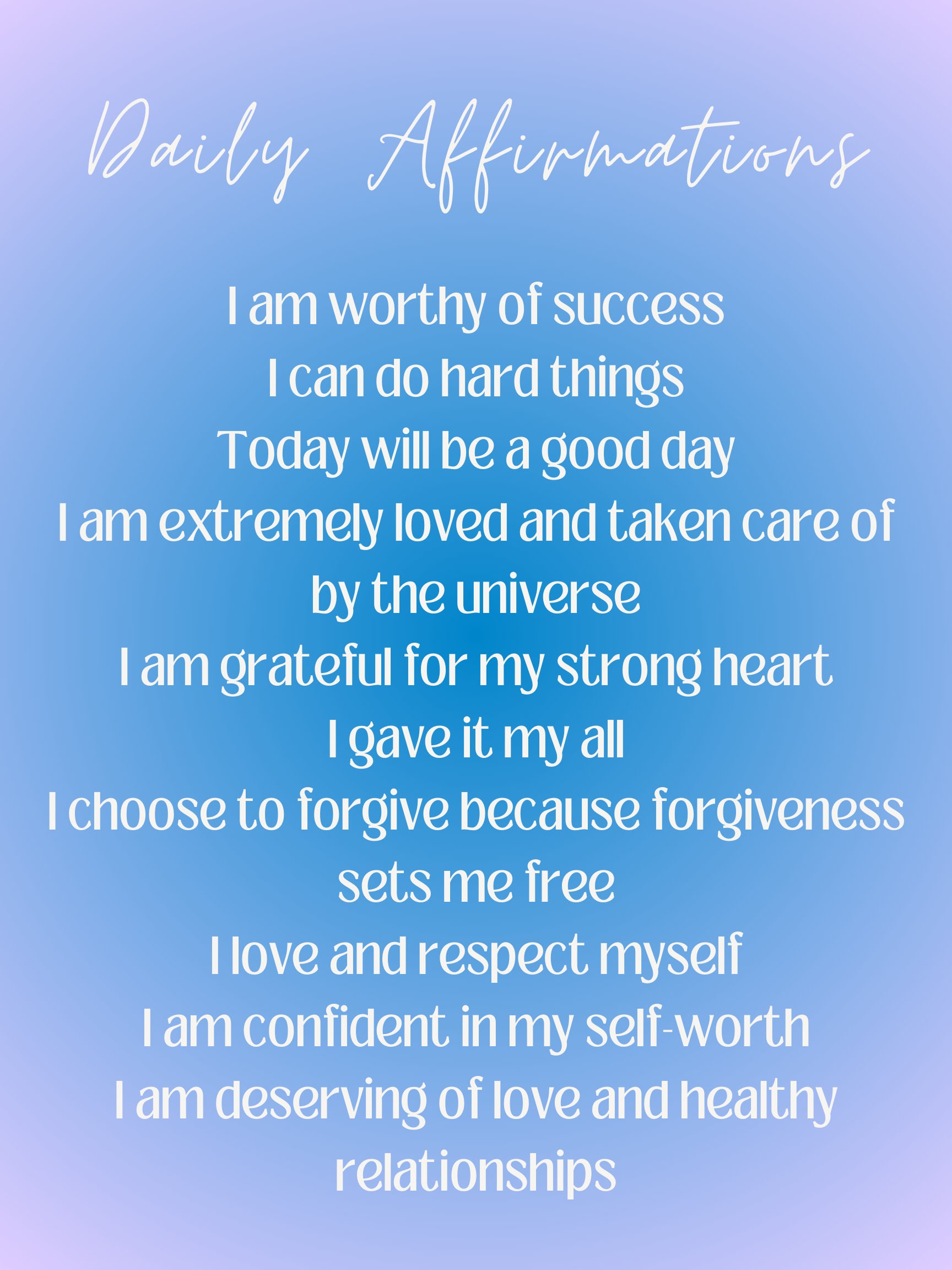 Daily Affirmation Posters Set of 5 - Etsy