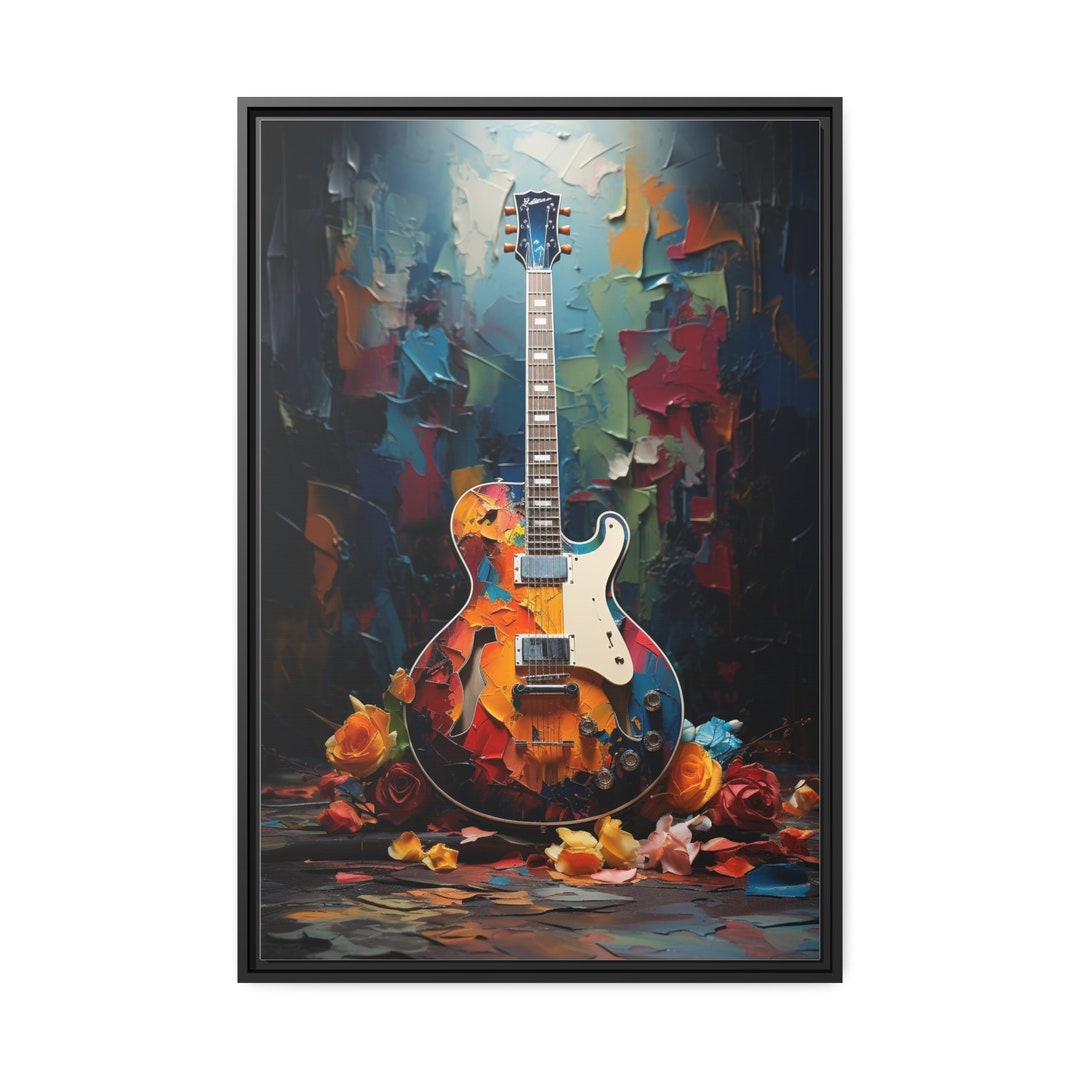 Abstract Guitar Painting 6 Wall Art Music Instrument Contemporary Art ...