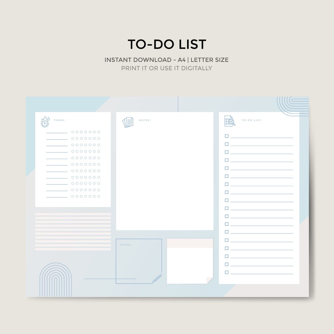 Digital and Printable To-do List | Task Planner, Productivity Tool ...
