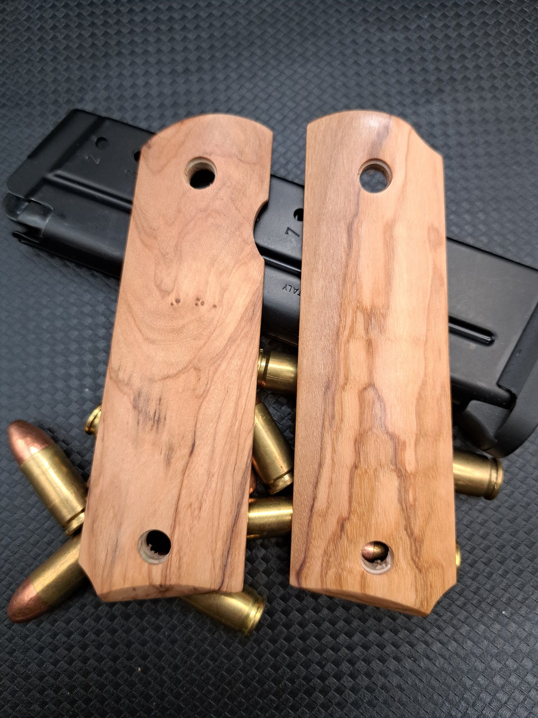 Olive Wood 1911 Grips Full Size & Commander - Etsy