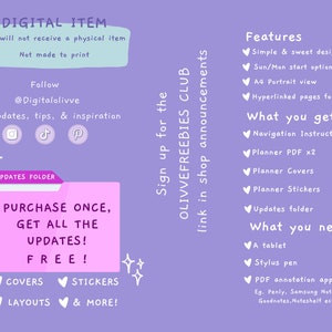 Undated Digital Planner | Yearly | Monthly | Weekly | Hyperlinked ...