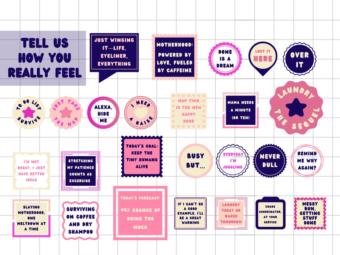 Snarky Mom Calendar Stamps | Motivating Digital Planner Stickers | Pre ...