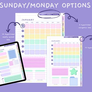 Undated Digital Planner | Yearly | Monthly | Weekly | Hyperlinked ...