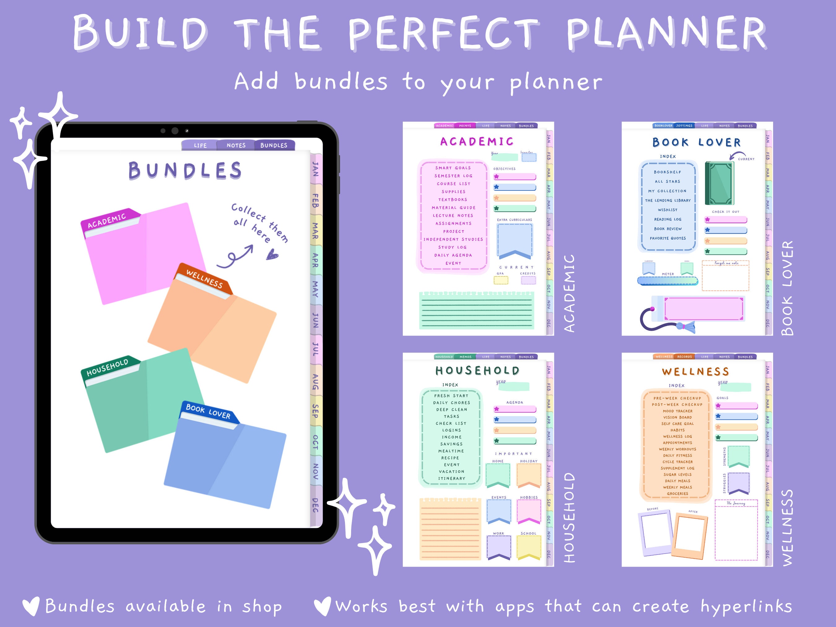 Pastel Base Digital Planner With Hyperlinked Templates - Etsy