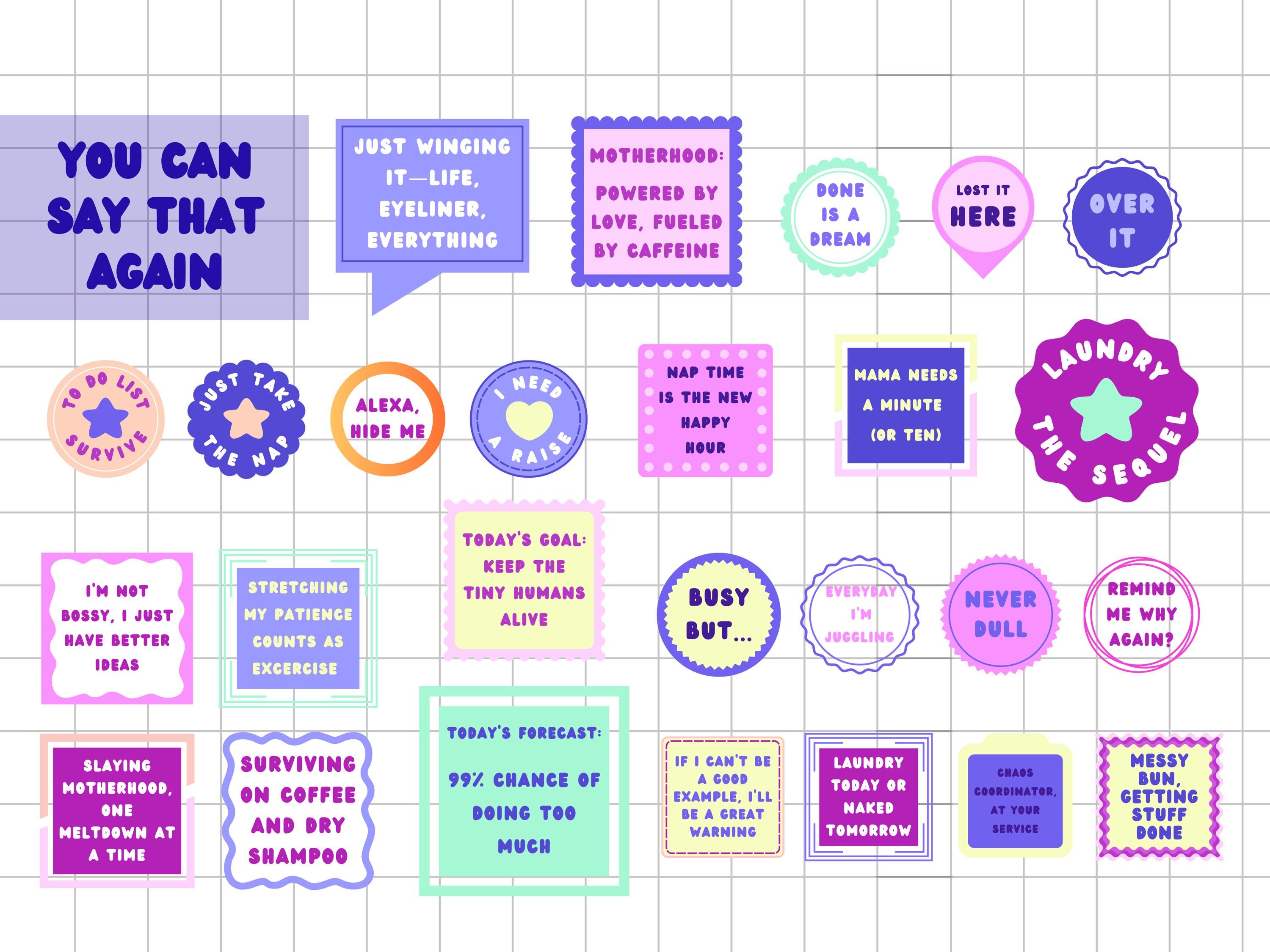 Snarky Mom Calendar Stamps | Motivating Digital Planner Stickers | Pre ...