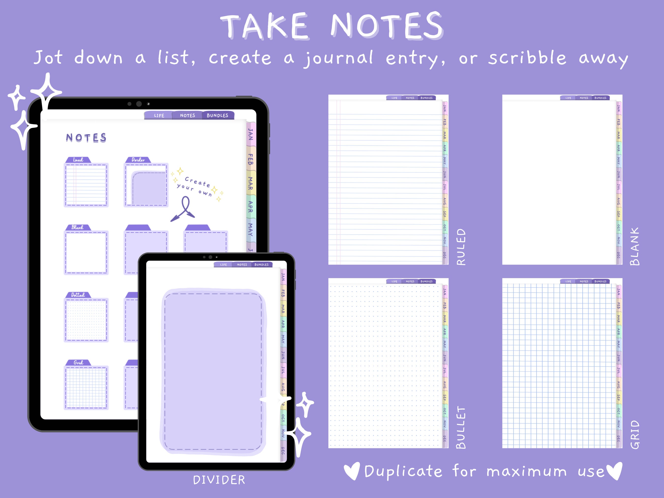 Pastel Base Digital Planner With Hyperlinked Templates - Etsy