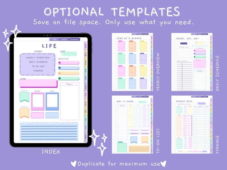 Undated Digital Planner | Yearly | Monthly | Weekly | Hyperlinked ...