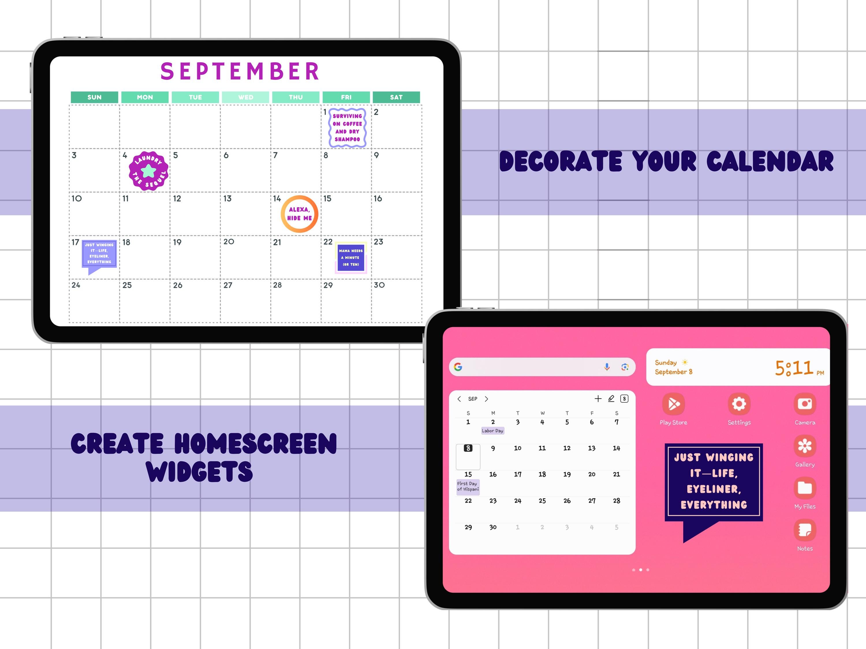 Snarky Mom Calendar Stamps | Motivating Digital Planner Stickers | Pre ...