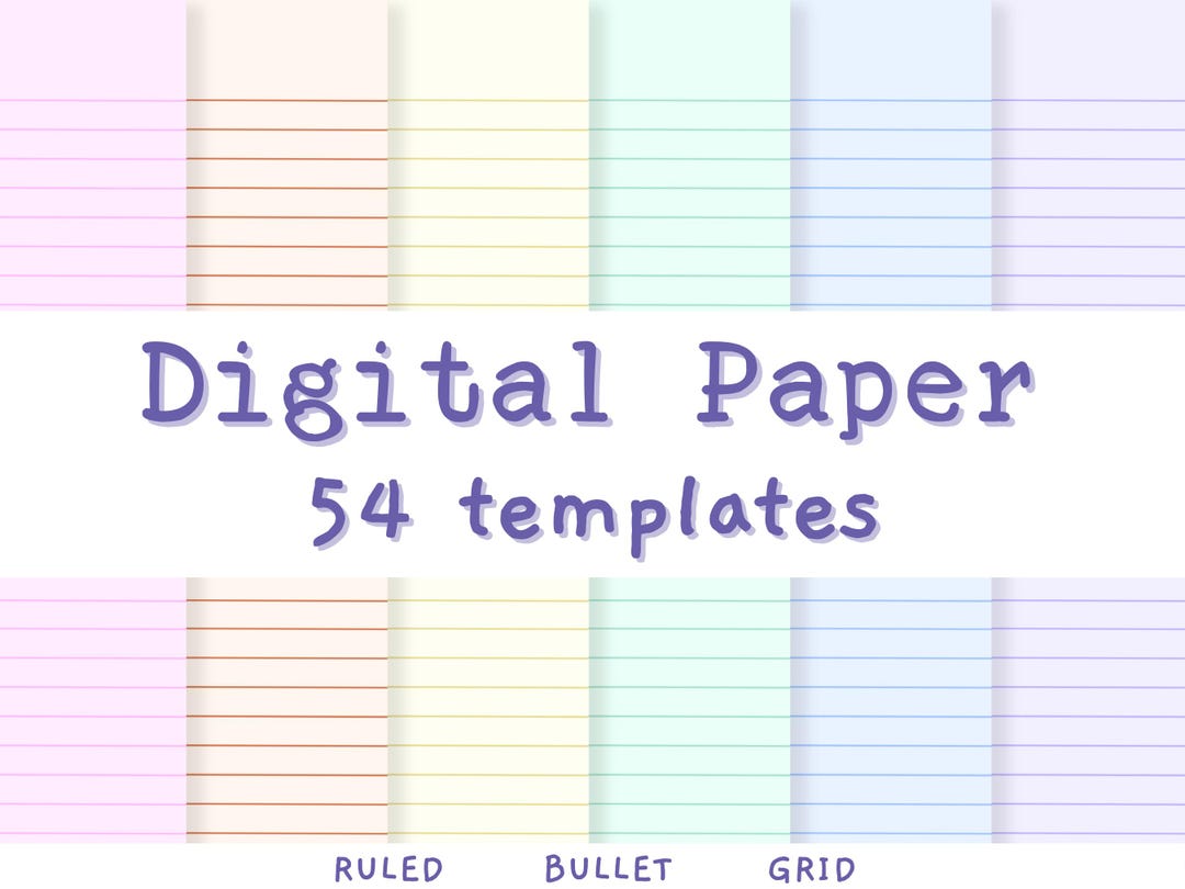 54 Colorful Digital Paper Templates Colorwheel Pages PDF Download Notes ...