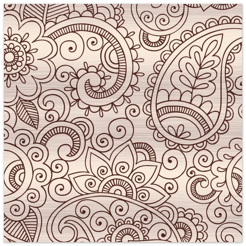 Henna Design Metal Wall Art, Mehndi Pattern Design Print,bedroom ...