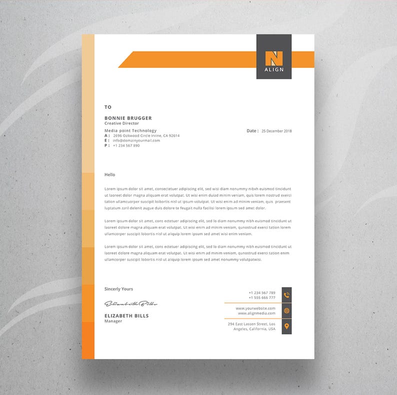 Business Letterhead Template Canva Editable, Custom Company Letterhead ...