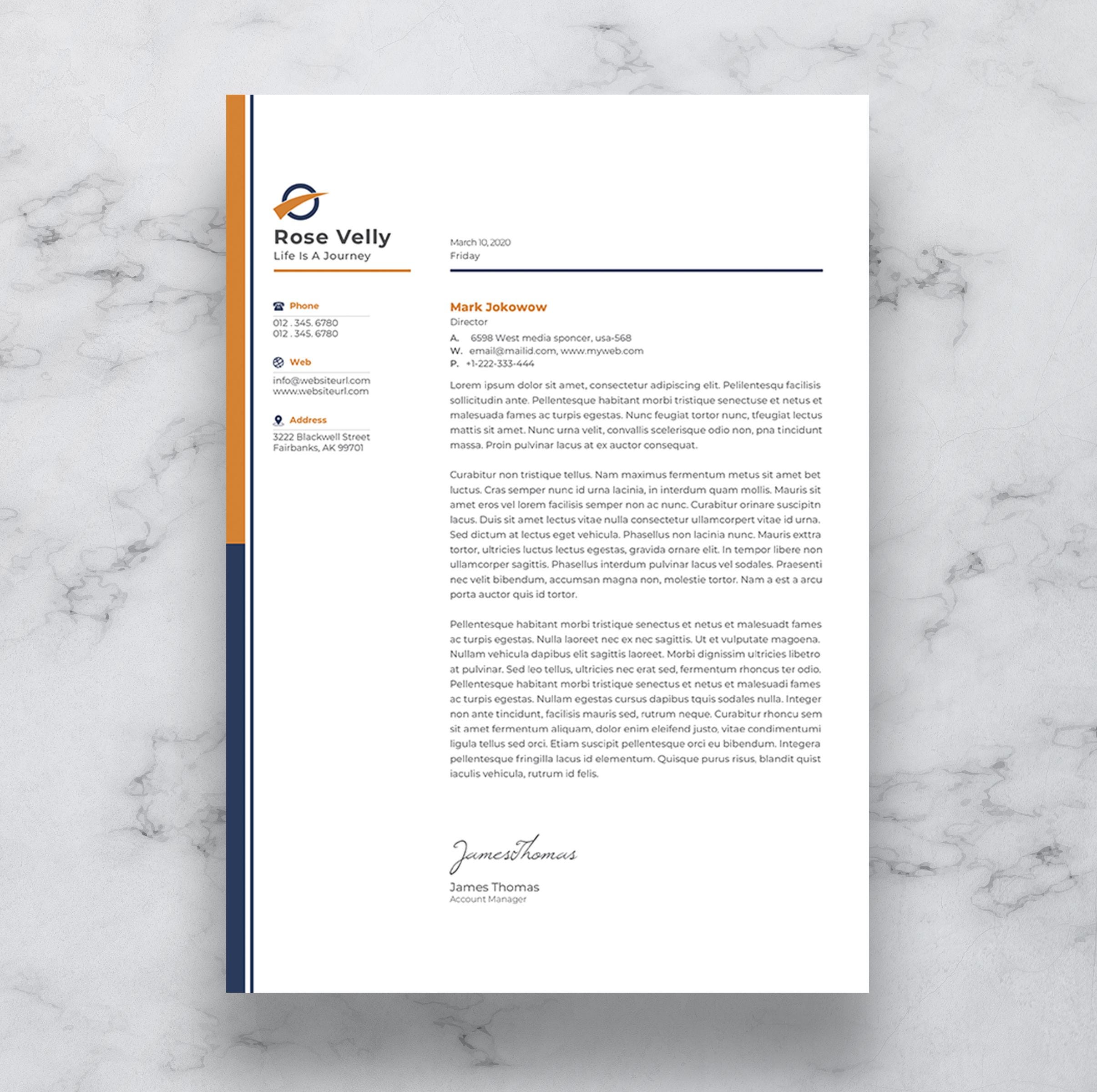 Editable Company Letterhead Template: Canva, Word, Photoshop ...